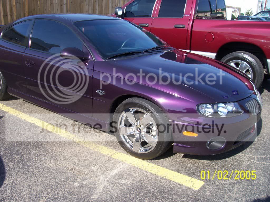 Pics of Cosmos Purple with chrome stock 17s? | LS1GTO Forums